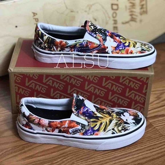 Vans | Shoes | Vans Classic Slip On Cuban Floral Kids Authentic | Poshmark